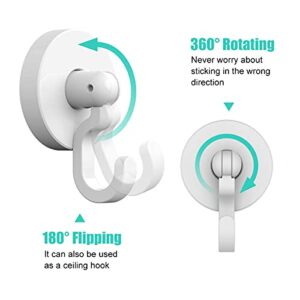 Adhesive Hooks, 8 Packs Ceiling Wall Hanging S Hooks, 360° Rotating, 180° Flip Utility Hangers for Heavy Duty, for Key Hat Plant Towel Waterproof Holder in Bedroom Bathroom Toilet Kitchen