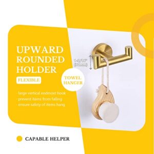 APLusee Double Robe Towel Hook, 304 Stainless Steel Dual Coat Hook Hanger, Utility Bathroom Toliet Kitchen Storage Holder Gorgeous Style, Brushed Gold…