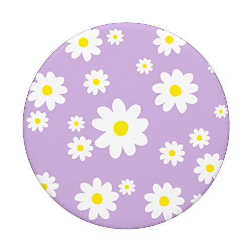 Purple Daisy Flower Cute Spring Floral Lavender Lilac Leaf PopSockets Swappable PopGrip