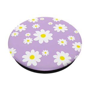 Purple Daisy Flower Cute Spring Floral Lavender Lilac Leaf PopSockets Swappable PopGrip