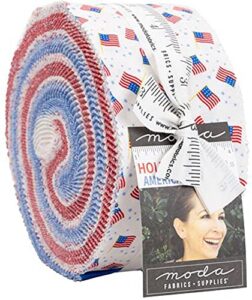 moda fabrics moda pre-cuts 20760jr holiday americana jelly roll - 40 pcs, assorted