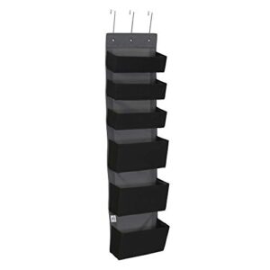 household essentials black 6 pouch fabric over the door organizer