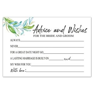 advice and wishes cards for the bride & groom, new mr and mrs, newlyweds, wedding advice cards perfect for bridal shower or wedding, wedding guest book alternative, pack of 50 4x6 inch