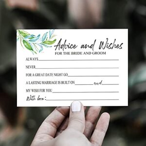 Advice and Wishes Cards for the Bride & Groom, New Mr and Mrs, Newlyweds, Wedding Advice Cards Perfect for Bridal Shower or Wedding, Wedding Guest Book Alternative, Pack of 50 4x6 Inch