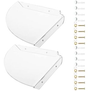 cosmos 2 pcs acrylic wall mount floating corner shelves quarter round shower shelf hanging corner shelves wall storage display organizer for bathroom kitchen bedroom living room (transparent clear)