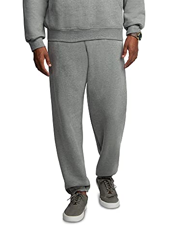 Fruit of the Loom mens Eversoft Fleece & Joggers (Regular Big Man) Sweatpants, Elastic Bottom - Grey Heather, Medium US