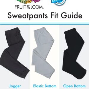 Fruit of the Loom mens Eversoft Fleece & Joggers (Regular Big Man) Sweatpants, Elastic Bottom - Grey Heather, Medium US