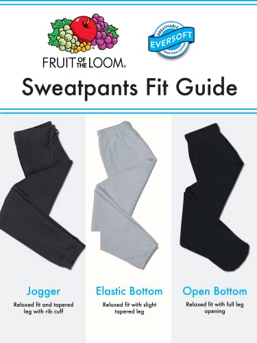 Fruit of the Loom mens Eversoft Fleece & Joggers (Regular Big Man) Sweatpants, Elastic Bottom - Grey Heather, Medium US