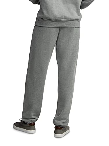 Fruit of the Loom mens Eversoft Fleece & Joggers (Regular Big Man) Sweatpants, Elastic Bottom - Grey Heather, Medium US