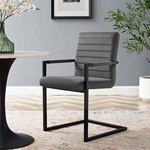 Modway Savoy Performance Velvet Dining Chair Set of 2, Gray