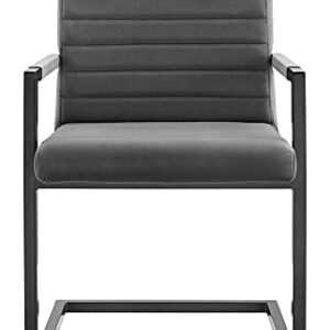 Modway Savoy Performance Velvet Dining Chair Set of 2, Gray