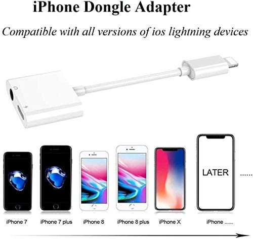 [Apple MFi Certified] Charger Headphones Adapter for iPhone,2 in 1 Belcompany Lightning to 3.5mm Jack Dongle Aux Audio & Charger Splitter Adapter Compatible with iPhone 12/11/XS/XR/X/8/7/iPad/iPod