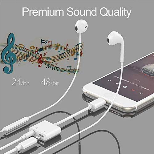 [Apple MFi Certified] Charger Headphones Adapter for iPhone,2 in 1 Belcompany Lightning to 3.5mm Jack Dongle Aux Audio & Charger Splitter Adapter Compatible with iPhone 12/11/XS/XR/X/8/7/iPad/iPod