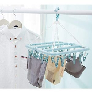 tuke 32 clips folding clothes dryer hanger children adults clothes dryer windproof socks underwear plastic drying rack