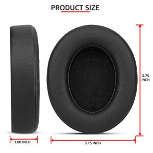 Krone Kalpasmos Studio 3 Replacement Ear Pads, Compatible with Beats Studio 2 & 3 Wired/Wireless/Model B0501/Model B0500 Headphone, Protein Leather & Memory Foam, Black