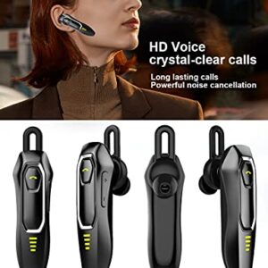 Wireless Bluetooth Earpiece V5.0 for Cell Phone, Powerful Noise Cancelling, Voice Command, Single Ear Bluetooth Headset with Microphone, Handsfree Earpiece for Trucker/Android/iPhone