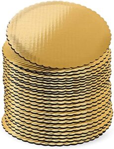 14" round gold scalloped cake board 25pcs