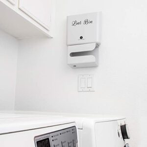 Lint Holder Bin and Dryer Sheet Dispenser Magnetic for Laundry Room Organization by A.J.A. & More (Light Grey)