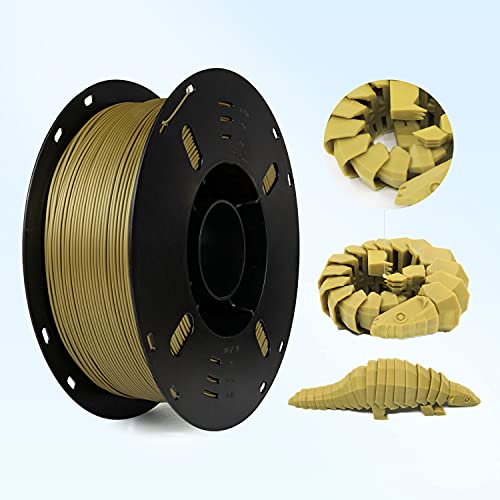 3D Printer Filament PLA 1.75mm - 1KG Premium Quality Filament Bundle with Spool, Eco-Friendly, Non-Toxic, Consistent Diameter and Tolerance for Precise Printing - Vacuum-Sealed Packaging -(Gold)