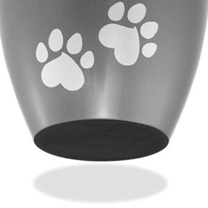 Reminded Pet Cremation Urns for Dog and Cat Ashes, Memorial Paw Print Urn - Small Up to 35 Pounds Gray