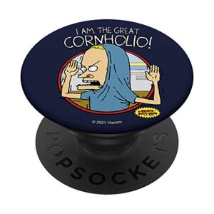 beavis and butt-head i am the great cornholio popsockets popgrip: swappable grip for phones & tablets