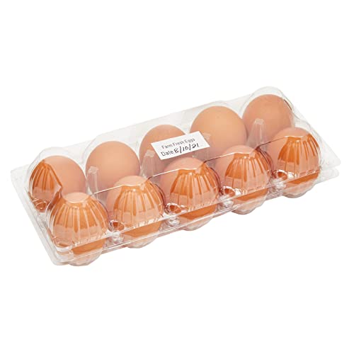 36 Pack Egg Cartons Bulk Holds 10 Chicken Eggs with Date Labels, Clear Plastic Tray