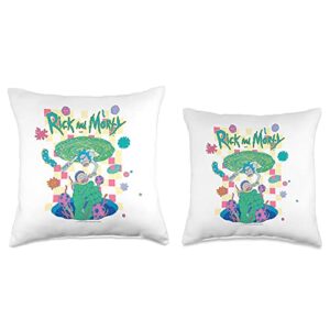 Rick and Morty Falling Portals Throw Pillow, 16x16, Multicolor