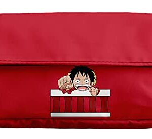 HANDAFA Manga One Piece Pencil Case Anime Sea King Pencil Pouch Holder Large Capacity Pen Case(Red Luffy)