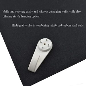 Binzzo 5.1cm Length Hardwall Hanger Non-Mark Instantly Hanging Strong Adhesive Invisible Traceless Nails Hooks Mount Fasteners 10 Pieces for Picture Frames LED Light Apartment Cinder Block Wall