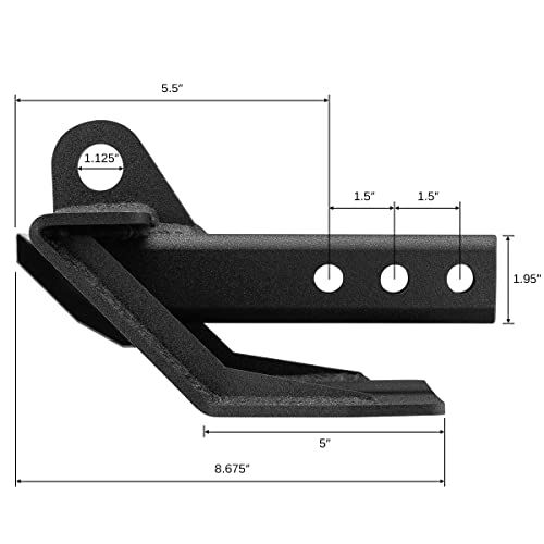 Supreme Suspensions - Universal Heavy-Duty Multi-Function Hitch Skid Plate Compatible with 2" Hitch Receivers | Includes 1x 3/4" D-Ring Shackle with Isolators - Black