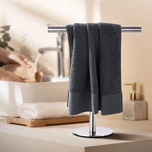 Bathroom Hand Towel Holder Stand，T-Shape Hand Towel Holder Stand SUS304 Stainless Steel for Bathroom，Kitchen or Vanity Countertop