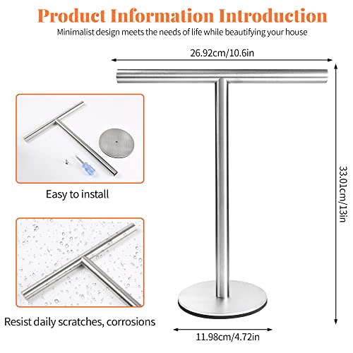 Bathroom Hand Towel Holder Stand，T-Shape Hand Towel Holder Stand SUS304 Stainless Steel for Bathroom，Kitchen or Vanity Countertop