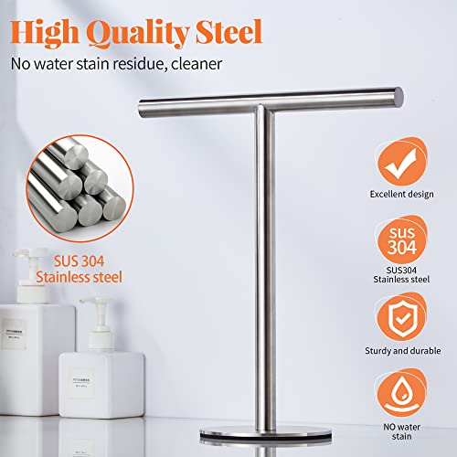 Bathroom Hand Towel Holder Stand，T-Shape Hand Towel Holder Stand SUS304 Stainless Steel for Bathroom，Kitchen or Vanity Countertop