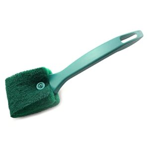 ZRM&E Double-Sided Fish Tank Cleaning Brush with Non-Slip Handle Plastic Sponge Aquarium Fish Tank Glass Plant Cleaning Brush Floating Clean Window Algae Scraper Short Type 9 Inches, Green