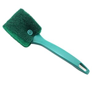 ZRM&E Double-Sided Fish Tank Cleaning Brush with Non-Slip Handle Plastic Sponge Aquarium Fish Tank Glass Plant Cleaning Brush Floating Clean Window Algae Scraper Short Type 9 Inches, Green