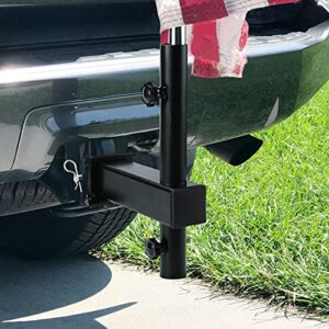 Hitch Mount Flagpole Holder, Denforste Flagpole Hitch Flag Pole with Anti-Wobble Screws, Flag Hitch Mount Universal for 2 inches Receiver, for Jeep, SUV, RV, Pickup, Truck, Camper, Trailer