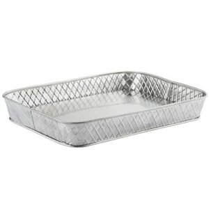 tablecraft lattice collection 12 x 9 x 1.5" rectangular platter, stainless steel