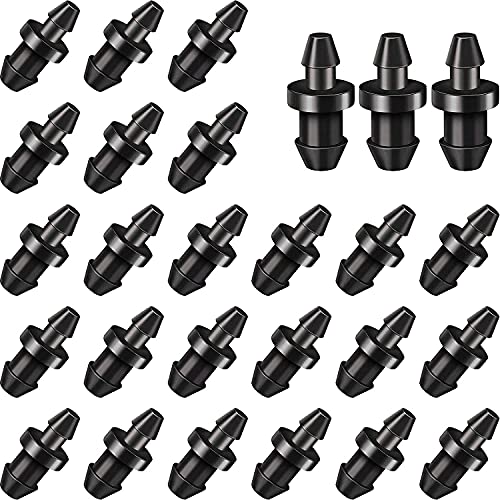 60 Pieces Drip Irrigation 1/4" Barbed Tubing End Plugs,Barbed Connectors End Cap for Drip or Sprinkler Systems