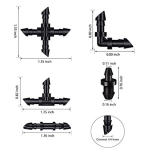 60 Pieces Drip Irrigation 1/4" Barbed Tubing End Plugs,Barbed Connectors End Cap for Drip or Sprinkler Systems