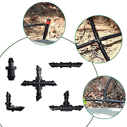 60 Pieces Drip Irrigation 1/4" Barbed Tubing End Plugs,Barbed Connectors End Cap for Drip or Sprinkler Systems