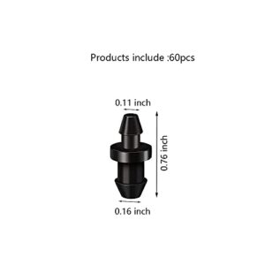 60 Pieces Drip Irrigation 1/4" Barbed Tubing End Plugs,Barbed Connectors End Cap for Drip or Sprinkler Systems