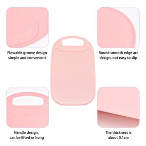 Cutting Board for Kitchen, Eco Wheat Straw Chopping Boards with Juice Grooves and Easy Grip Handle, Dishwasher Safe,Non Scratch (pink)