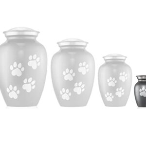 Reminded Pet Cremation Urns for Dog and Cat Ashes, Memorial Paw Print Urn - Extra Small Keepsake Gray