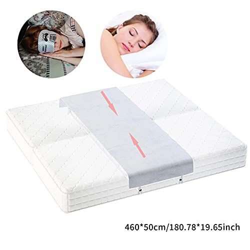 BVSDF Home Bed Bridge, Split Bed Connector Mattress Gap Filler Mattress Connector with Strap Bed Bridge Bed Gap Filler to Make Twin Beds Into King for Guests Stayovers (White)