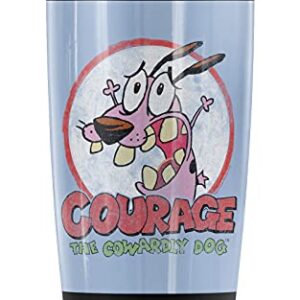 Courage the Cowardly Dog Vintage Courage Stainless Steel Tumbler 20 oz Coffee Travel Mug/Cup, Vacuum Insulated & Double Wall with Leakproof Sliding Lid | Great for Hot Drinks and Cold Beverages