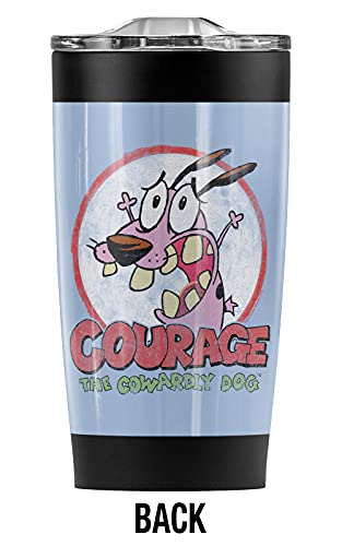 Courage the Cowardly Dog Vintage Courage Stainless Steel Tumbler 20 oz Coffee Travel Mug/Cup, Vacuum Insulated & Double Wall with Leakproof Sliding Lid | Great for Hot Drinks and Cold Beverages