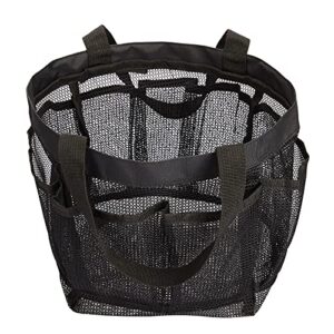 HAOGUAGUA Mesh Shower Caddy Tote Bag 8 Pockets, Hanging Portable Toiletry Bag for Men and Women, College Dorm Essentials Quick Dry Bath Organizer for College Dorms, Gym, Camp (Black)