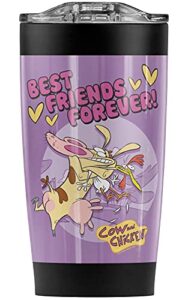 logovision cow and chicken best friends stainless steel tumbler 20 oz coffee travel mug/cup, vacuum insulated & double wall with leakproof sliding lid | great for hot drinks and cold beverages