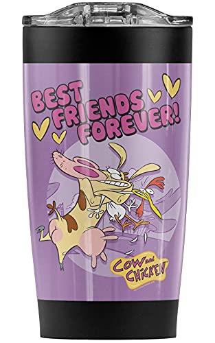 Logovision Cow and Chicken Best Friends Stainless Steel Tumbler 20 oz Coffee Travel Mug/Cup, Vacuum Insulated & Double Wall with Leakproof Sliding Lid | Great for Hot Drinks and Cold Beverages