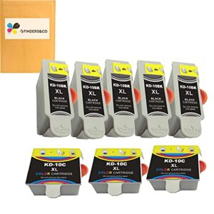 compatible kodak 10xl 10b 10c combo ink cartridge replacement for kodak easyshare 5100 5300 5500 esp3250 esp5250 esp3 esp5 esp7 esp9 hero 7.1 9.1 printers (5bk, 3c)